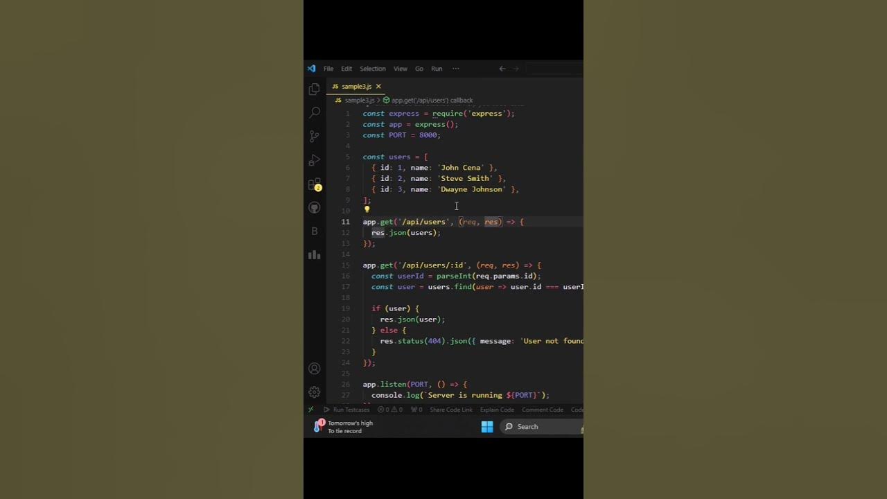 Rest Api In Express Js Javascript Nodejs Mernstack Restapis Jstutorial Expressjs 2745