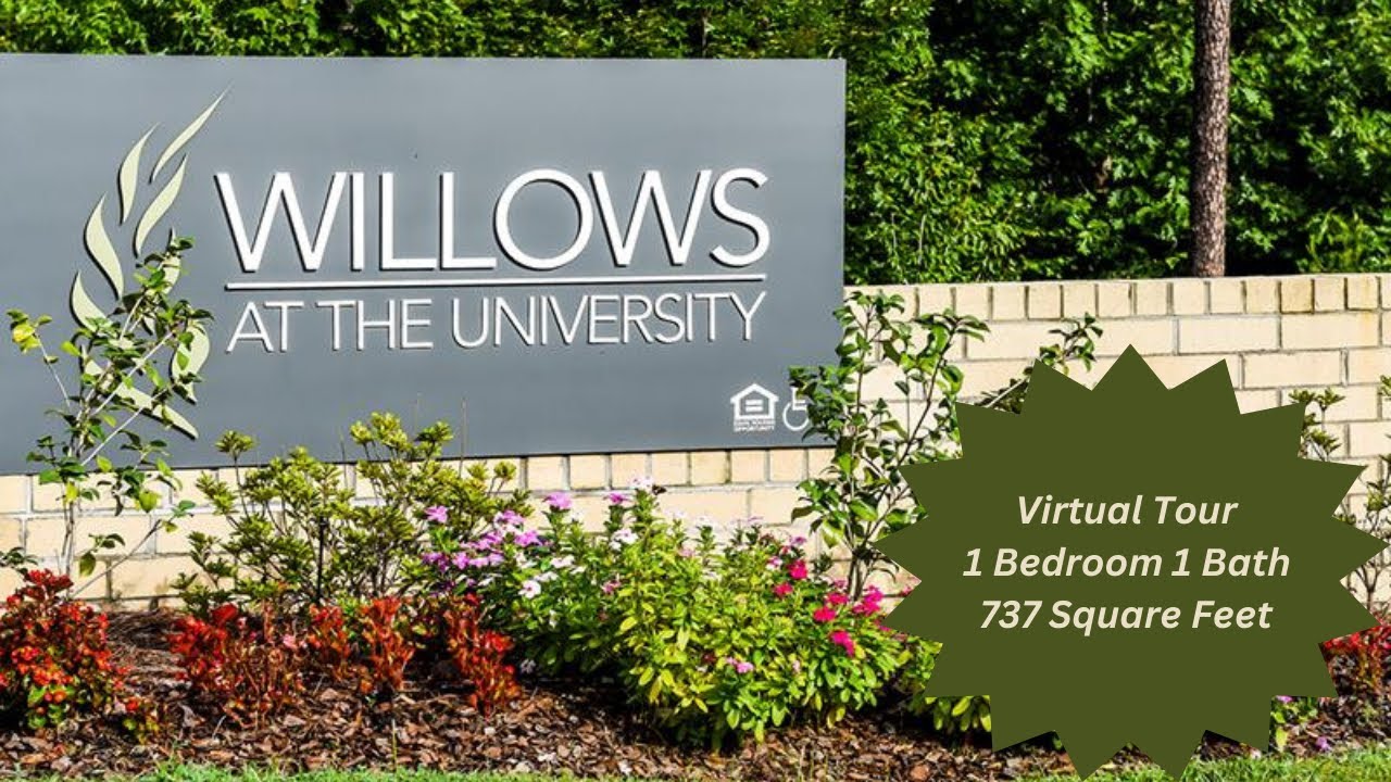 Willows at the University 737 Sq Ft 1 bedroom 1 bath - YouTube