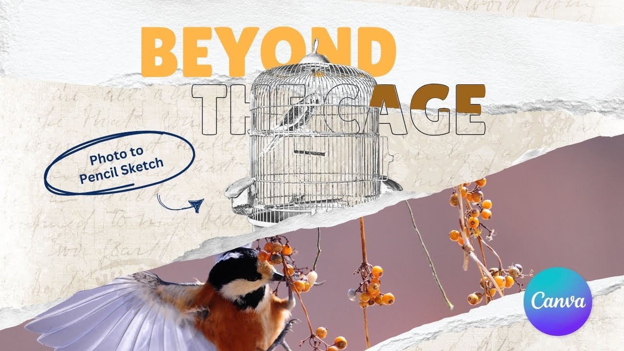 Ripped Paper Design in Canva | Easy Pencil Sketch Effect - YouTube