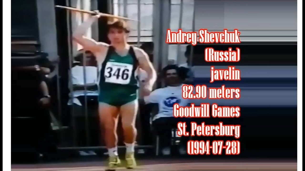 Andrey Shevchuk (Russia) javelin 82.90 meters Goodwill Games St ...