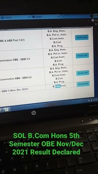 SOL B.Com Hons 5th Semester OBE Nov/Dec 2021 Result Declared ll #solresult - YouTube
