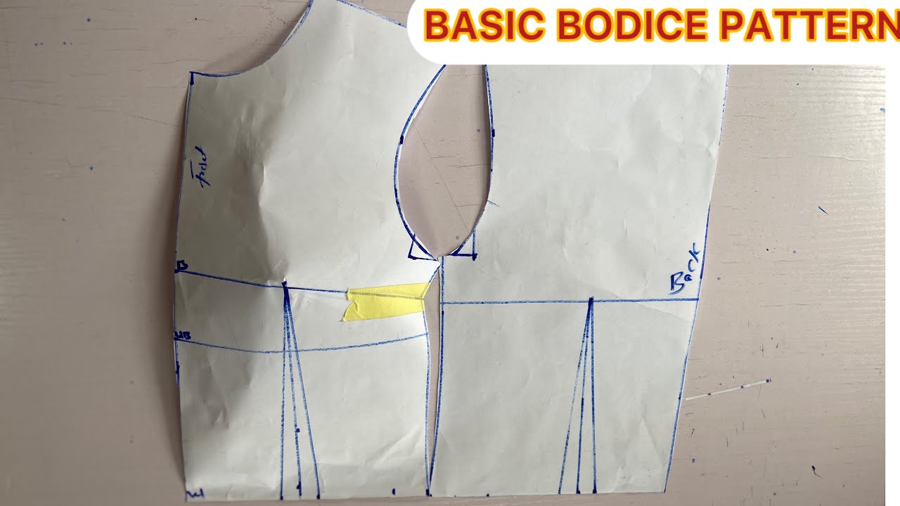 Basic Bodice Half Scale | Basic Bodice Pattern Half Scale - YouTube