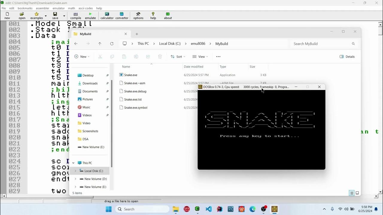 Hướng dẫn thực thi code Assembly bằng phần mềm DOSBox - YouTube