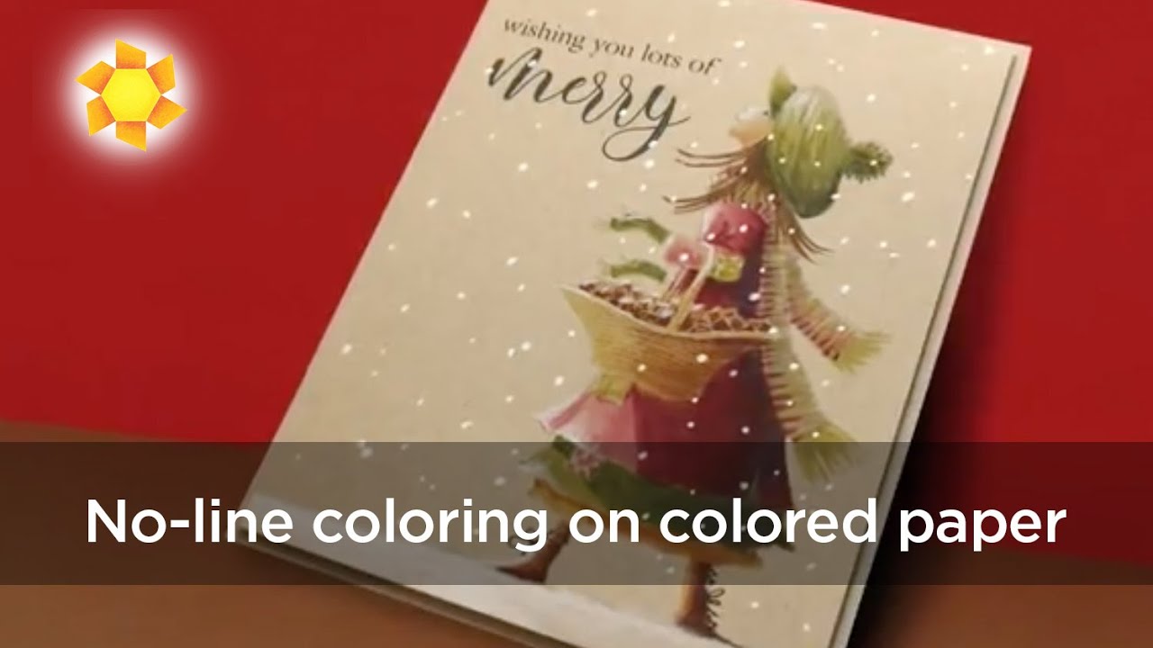 No-line coloring on colored paper - YouTube