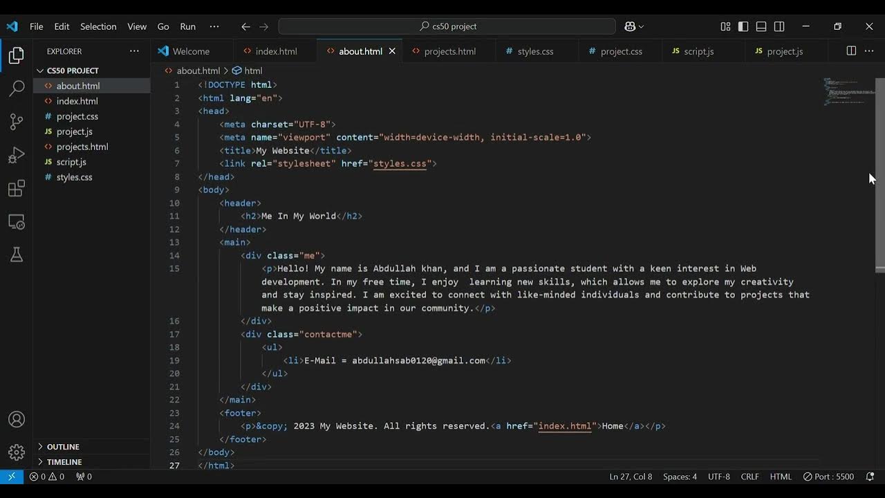 index html cs50 project Visual Studio Code 2024 12 30 19 22 25 - YouTube