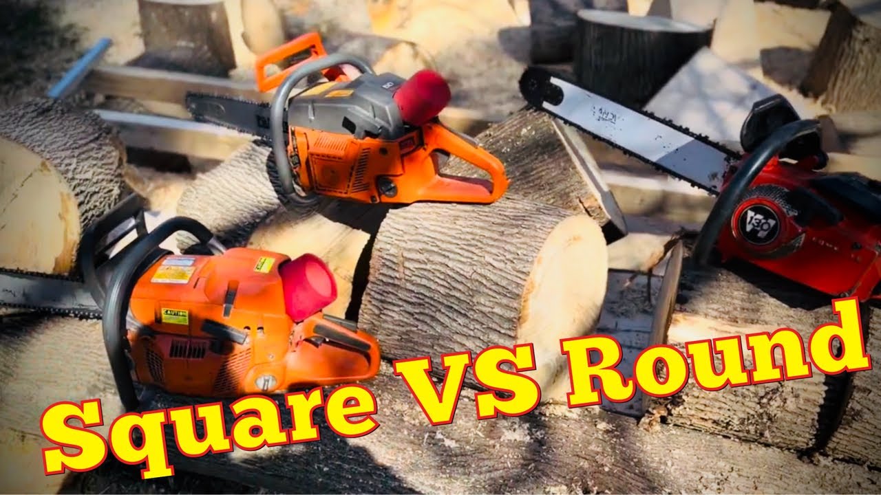 Square VS Round Chain! Practicing With Square Hand File Chainsaw Chain ...