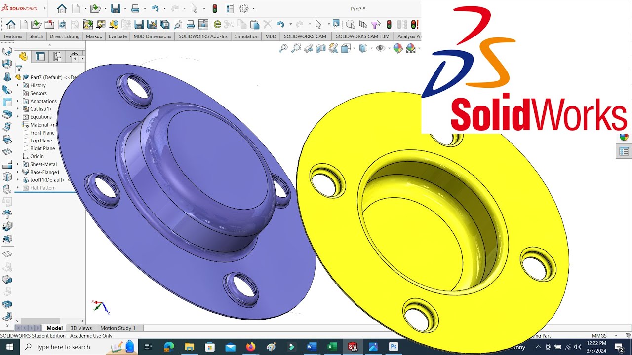 SolidWorks tutorial for Beginner’s | Solidworks Sheet Metal forming ...
