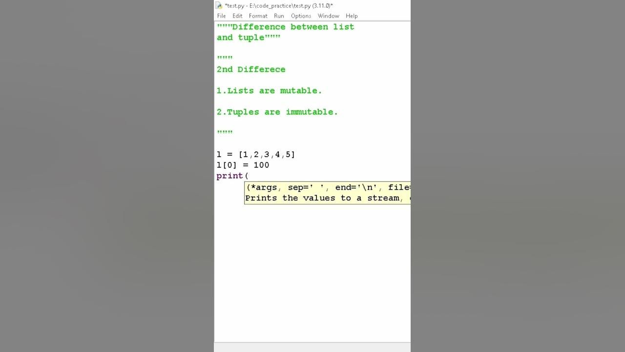 List Vs Tuple In Python Shorts Python Coding Pythonprogramming Youtube