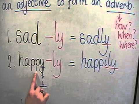 Adding the suffix -ly to an adjective to create an adverb - YouTube