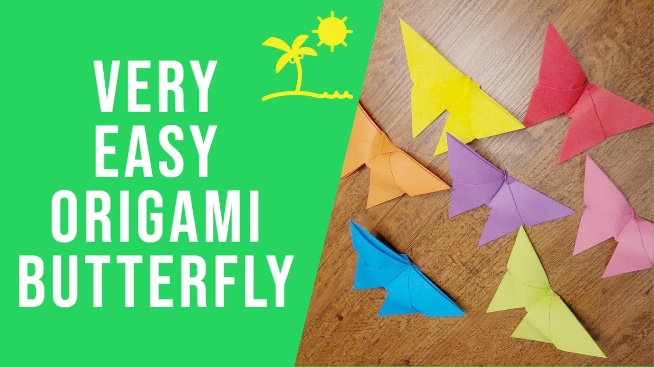 VERY EASY 2 min Origami Butterfly - Summer Special - YouTube