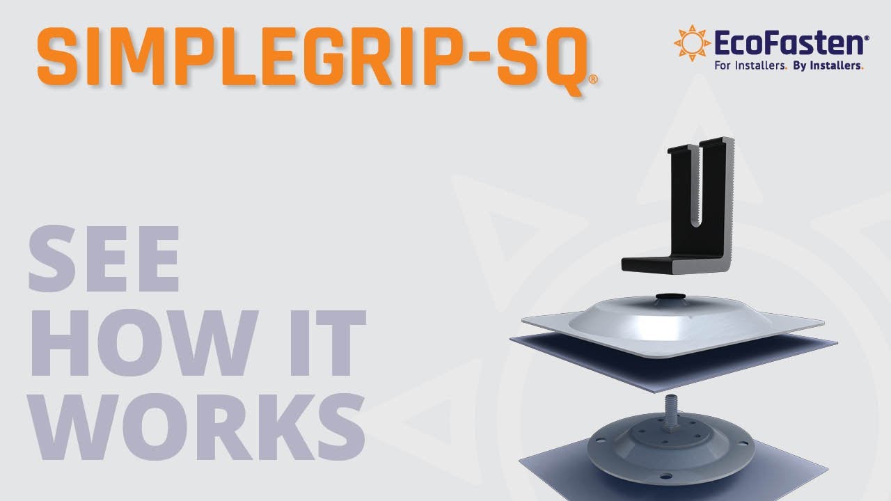 SimpleGrip-SQ: Self-Flashed Base Plate for Low Slope Roofs - YouTube