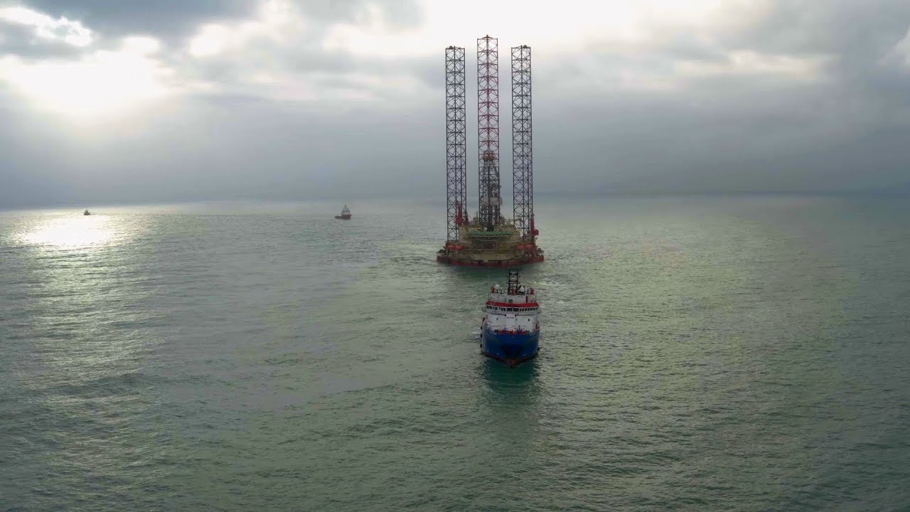 West Castor Rig move from first drill location - YouTube