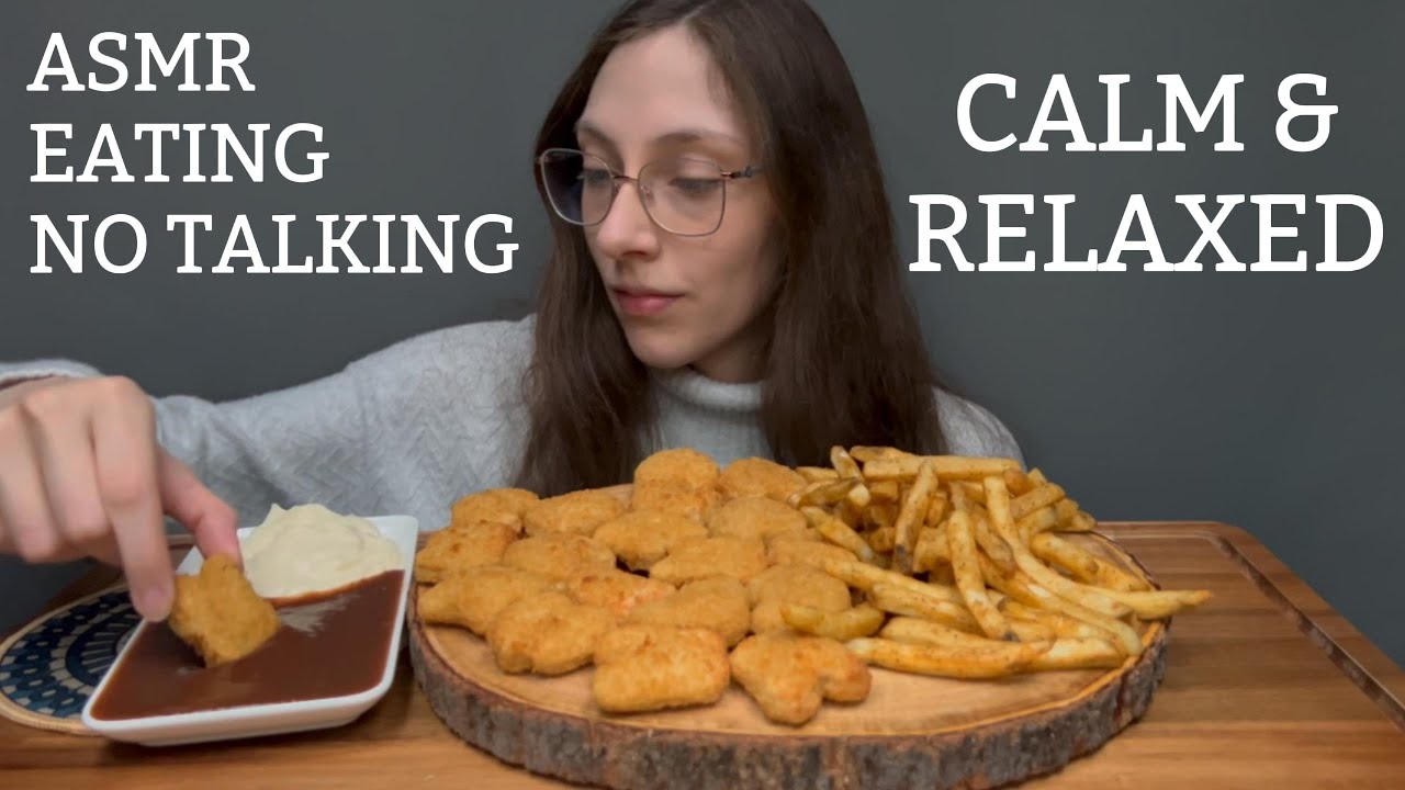 ASMR / CHICKEN NUGGETS / FRIES / MAYONNAISE / MAPLE BBQ SAUCE / EATING ...