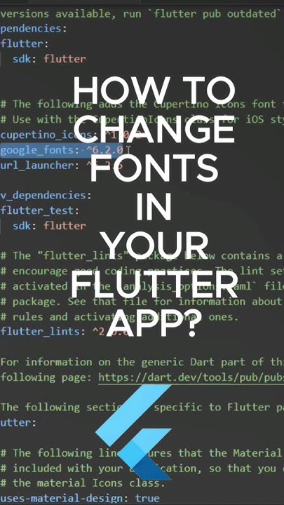 How to change fonts in your flutter app? #flutter #shorts #coding @flutterdev @Google - YouTube