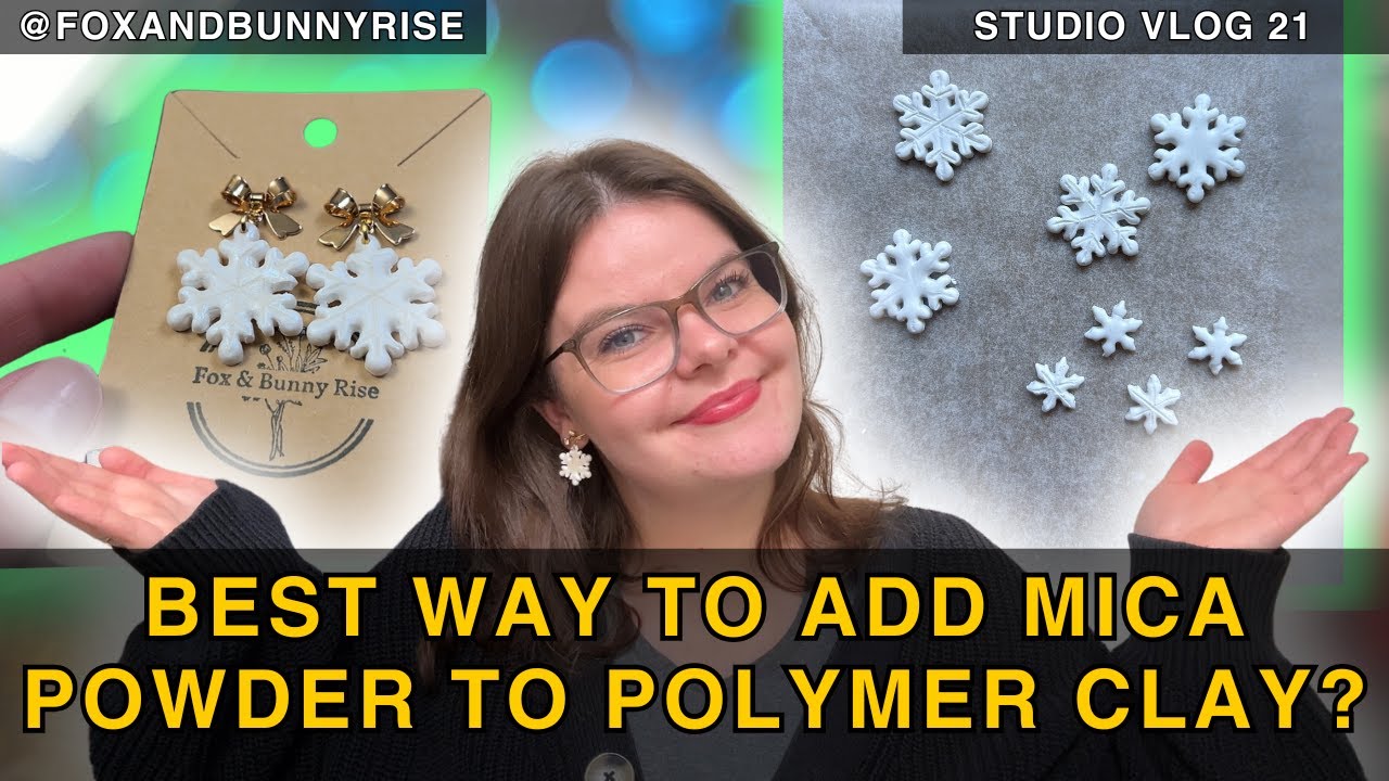 How to Make Iridescent Polymer Clay Snowflake Earrings using Mica ...