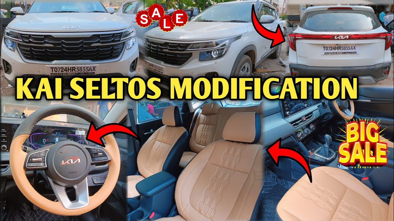 Kia Seltos Seat cover Kia Seltos 2024 Modified Kia Seltos Modification Karol Bagh - YouTube