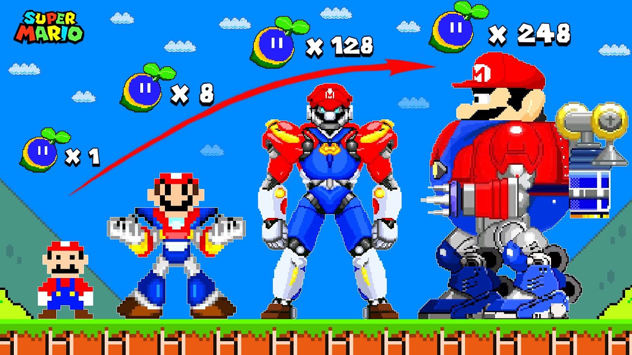 Super Mario Bros. But Every Seed Makes Mario Become ROBOT - YouTube