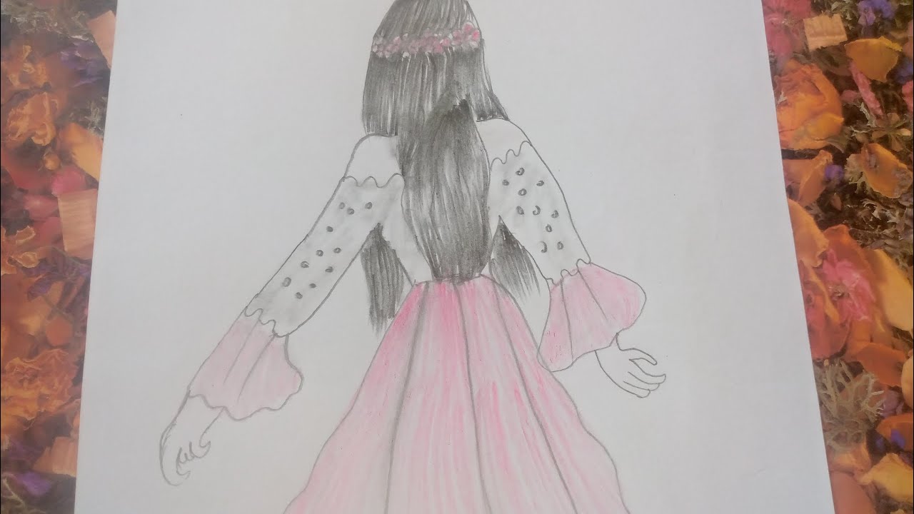 Easy back side girl drawing step by step drawing for beginners tutorial ...