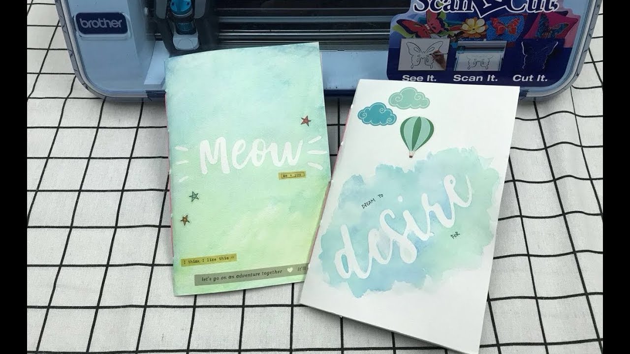 [CreamMeow] 水彩風手縫筆記本 !! 手作 DIY 自家設計 - YouTube