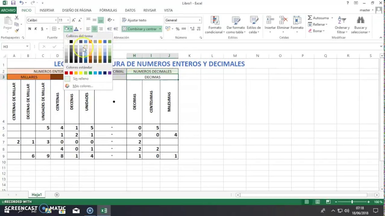 EXCEL: TABLAS DE NÚMEROS DECIMALES - YouTube