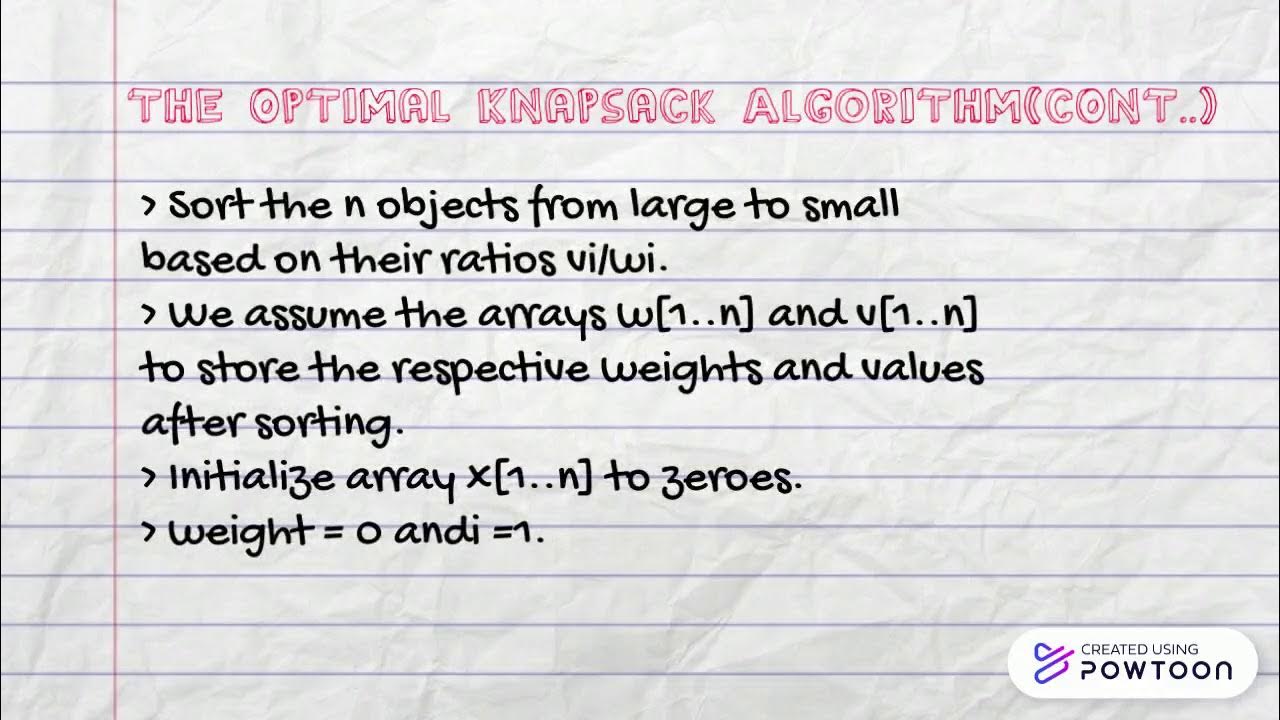 0/1 Knapsack Problem Using Greedy Method - YouTube