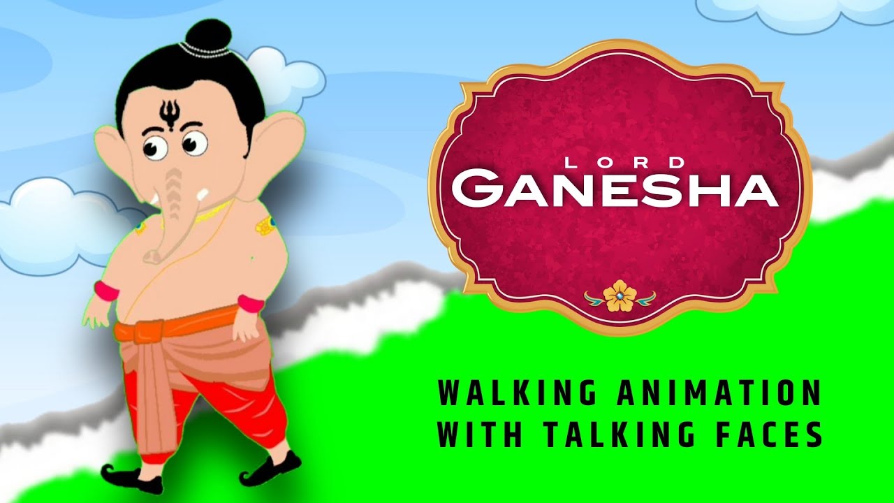 green screen ganesh ji | walking animation | talking mouth | part 4 ...