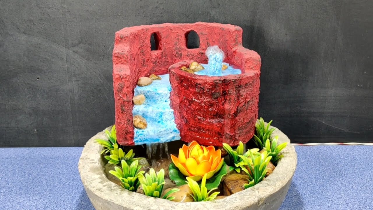 So fantastic waterfall fountain easy to make - YouTube