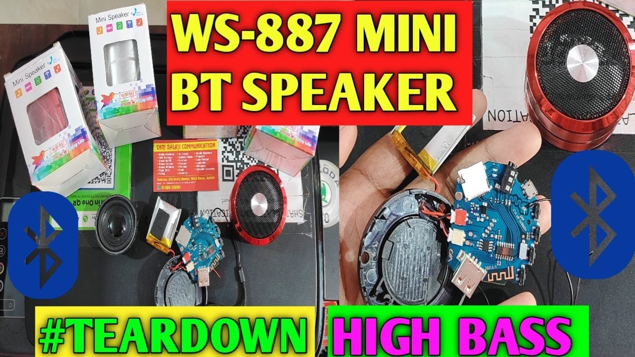 #TEARDOWN WS-887 MINI BLUETOOTH SPEAKER|TRUE REVIEW|FM RADIO WORKING ...