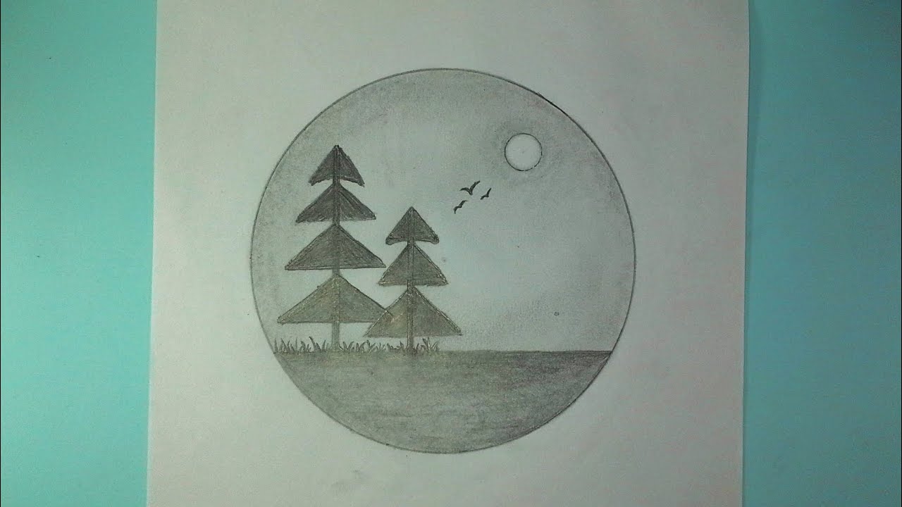 Pencil Drawing in half circle - step by step || Sifat Drawing Academy ...