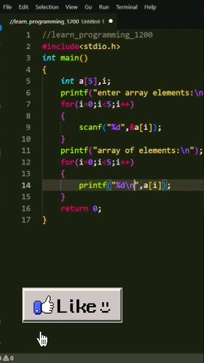 Write a C program to insert 5 elements into an array and print the elements of the array. - YouTube