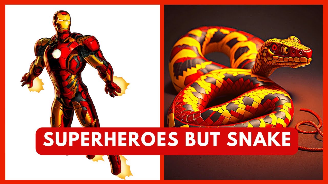 SUPERHEROES but SNAKE💥⚡🔥 Marvel & DC (War machine, Valkyrie, Superman ...