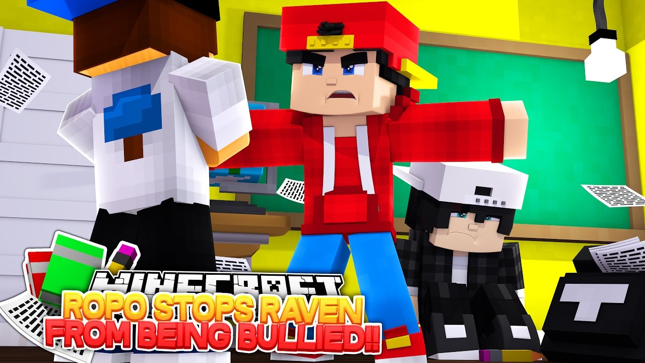 Minecraft Adventure - ROPO PROTECTS RAVEN FROM A BULLY!! - YouTube