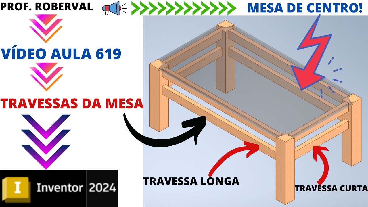 Aula 619 - Modelamentos das Travessas da Mesa de Centro em Madeira no ...