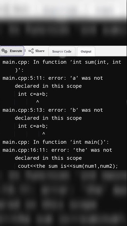 SUM OF TWO NUMBERS USING FUNCTION IN C++ #shorts #short - YouTube