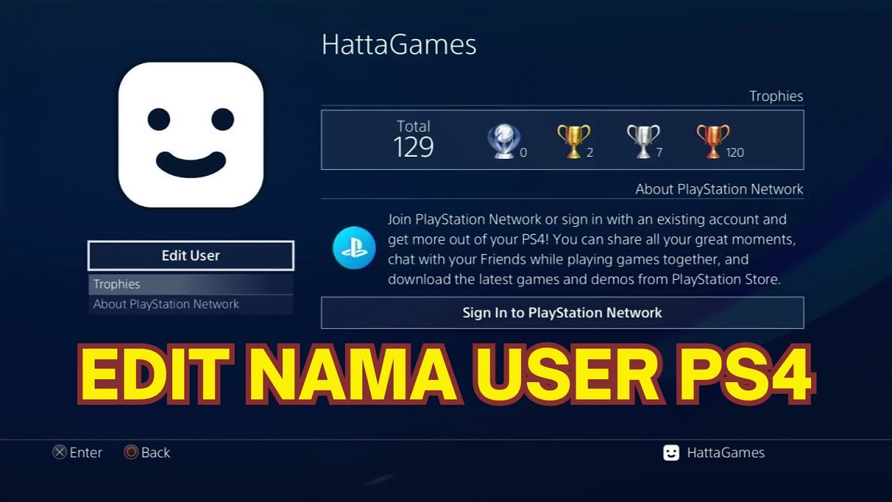CARA Edit Nama User atau Pengguna PS4 - YouTube
