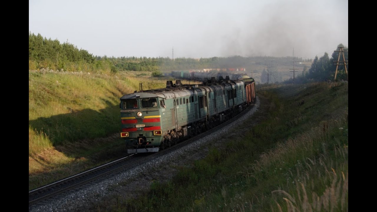3ТЭ10У-0025 на перегоне Менделеевск-Тойма Татарстан Республикасы 10D100 ...