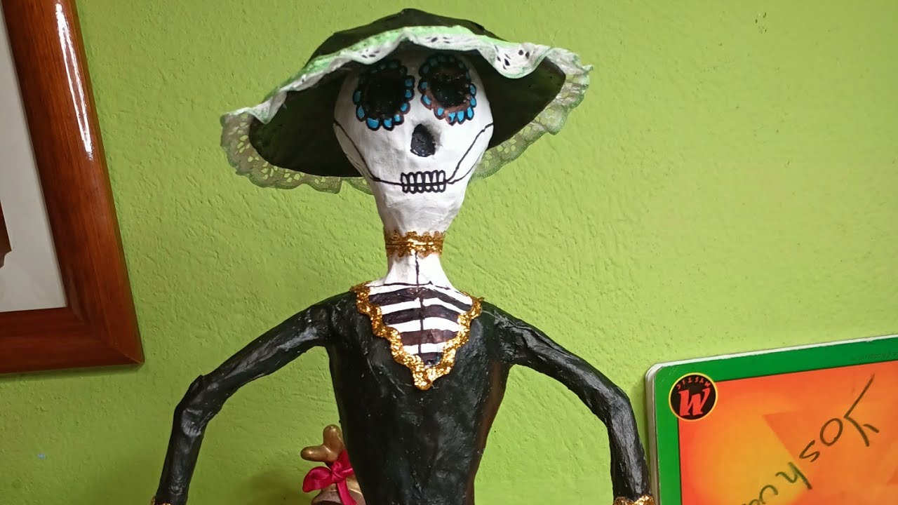 COMO HACER UNA CATRINA DE CARTONERÍA/MANUALIDADES PARA NIÑOS:"CATRINA ...