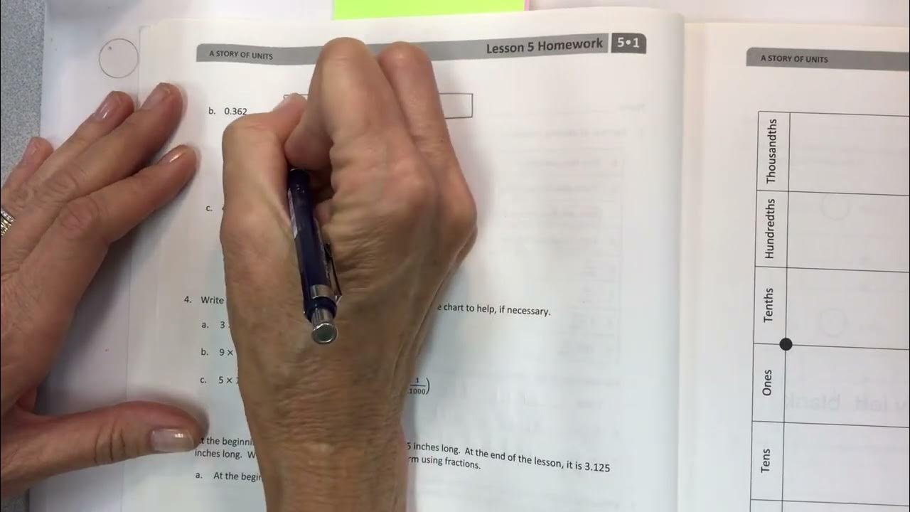 Eureka math grade 5 module 1 lesson 5 homework - YouTube