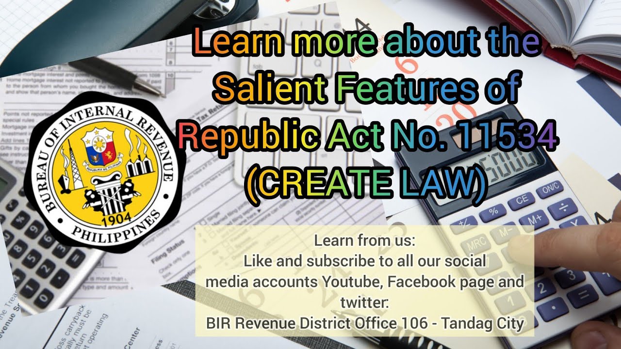 CREATE LAW (Salient Provisions) - YouTube