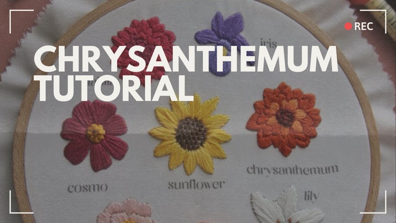 How to stitch a colorful realistic-looking Chrysanthemum flower with ...
