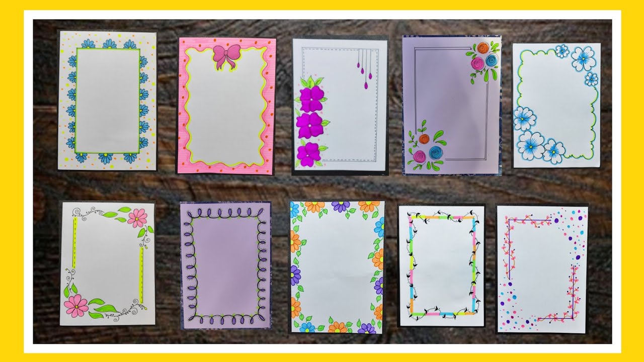 10 Easy and Beautiful Project Borders/Handmade Designs for Assignment ...