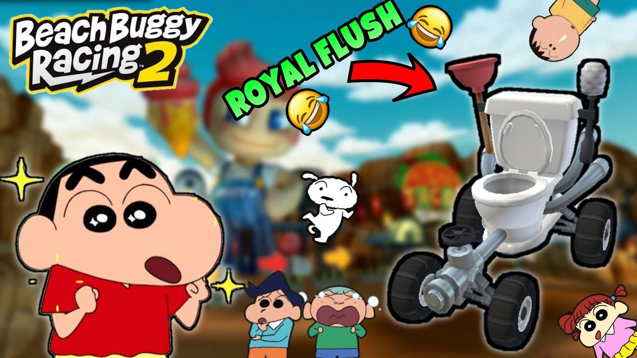 Shinchan playing with toilet car in beach buggy racing 2 😂🔥 | Royal ...