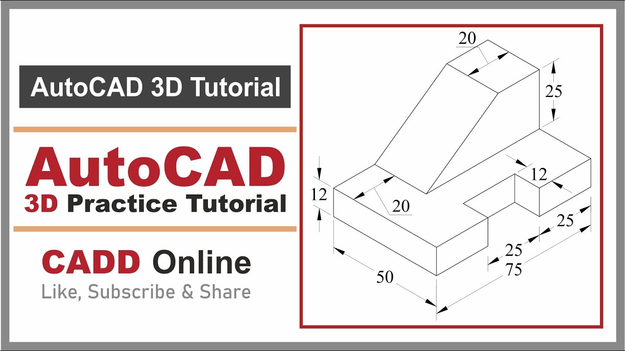 AutoCAD 3D Practice Exercise Extrude YouTube autocad-3d-practice-exercise-extrude-youtube