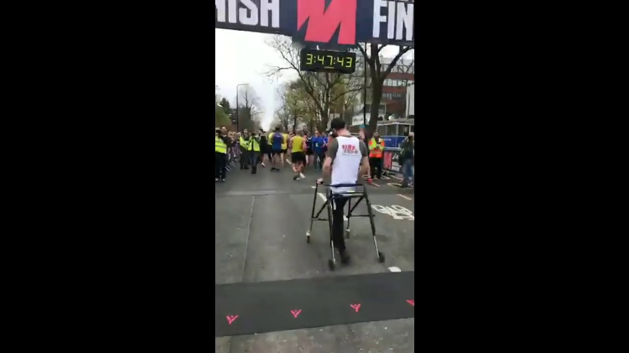 Patrick Barden Finishing the 2019 ASICS Manchester Marathon - YouTube