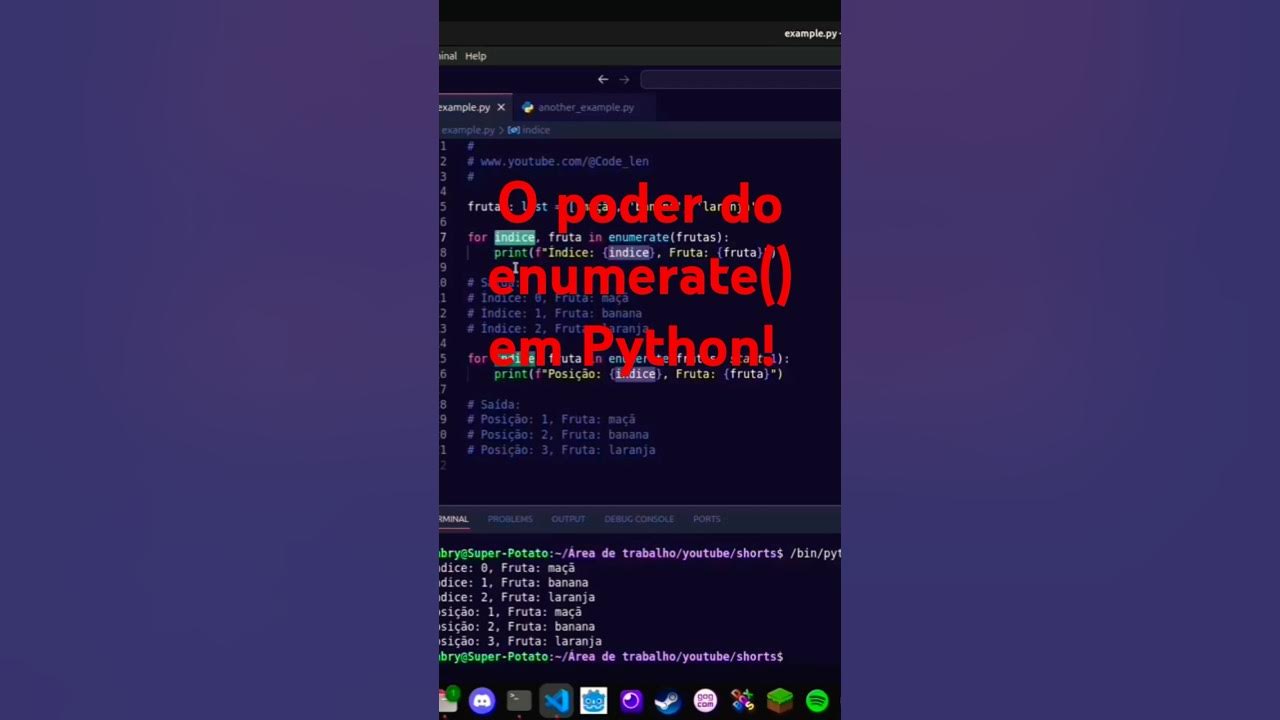 Descomplicando o enumerate() em Python #python #programação # ...