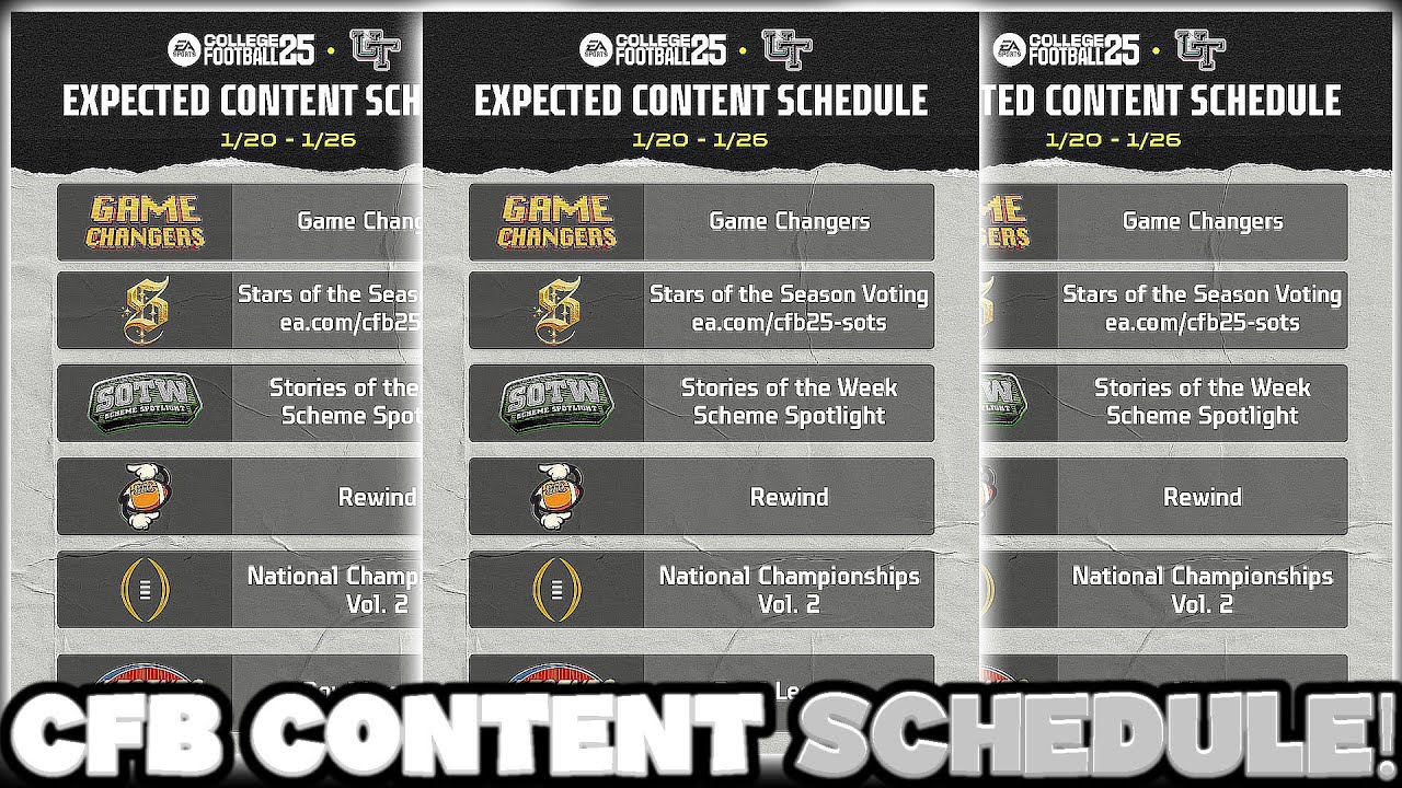 INSANE NEW CFB 25 CONTENT SCHEDULE! SO MUCH CONTENT COMING! CFB 25 ...