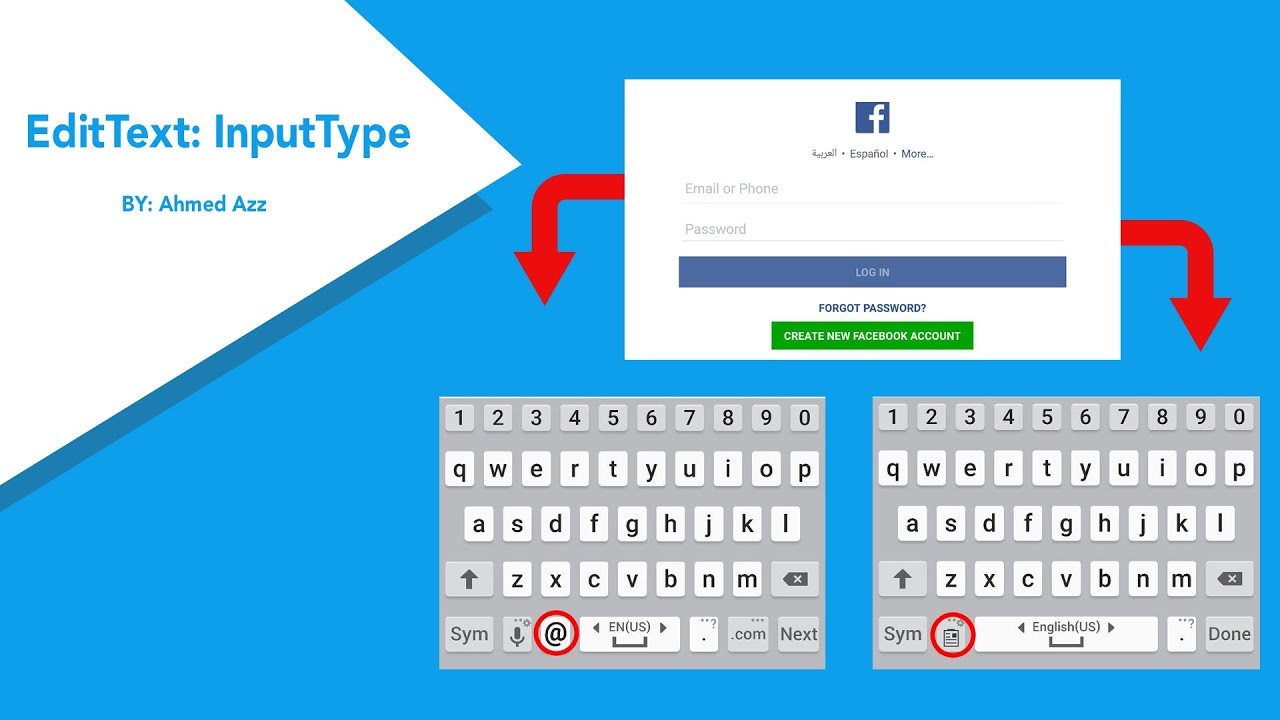EditText Attribute : inputType خاصية - YouTube