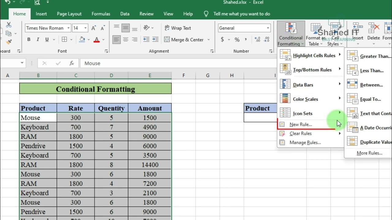 Highlight data using Conditional Formatting in Ms. Excel | Bangla tutorial - YouTube