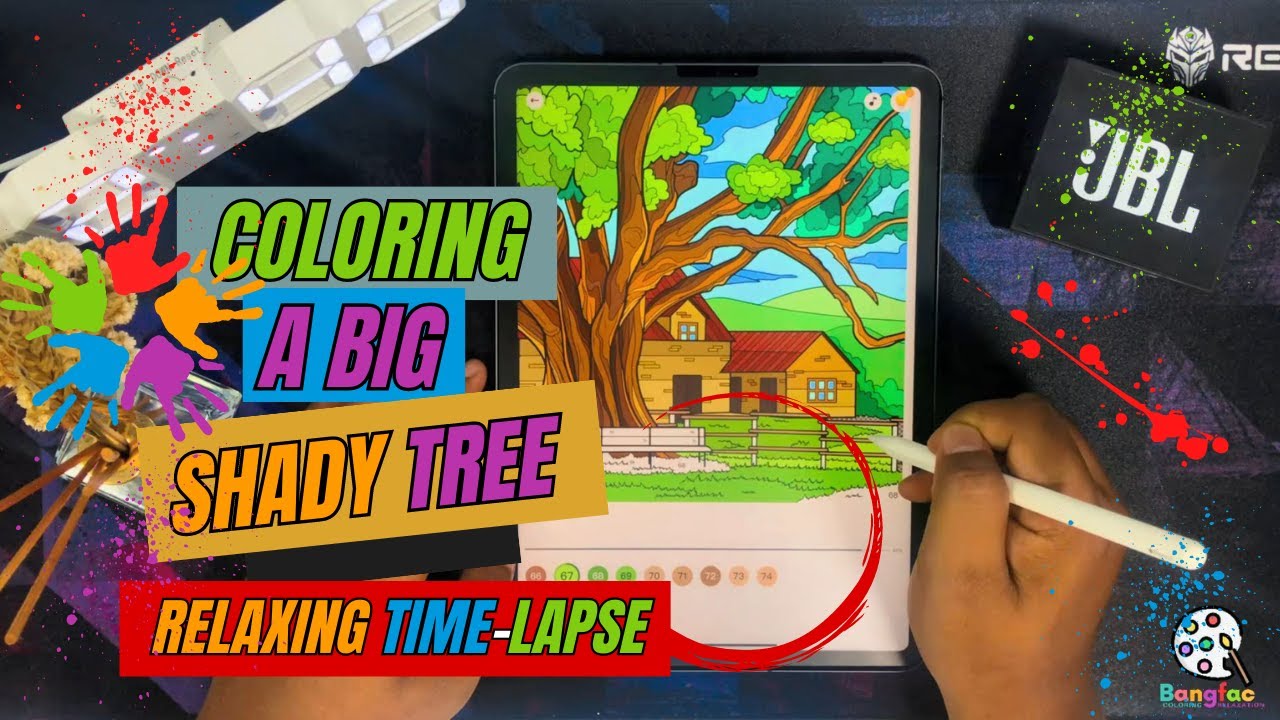 Coloring A Big Shady Tree with iPad and Apple Pencil: A Relaxing Time ...