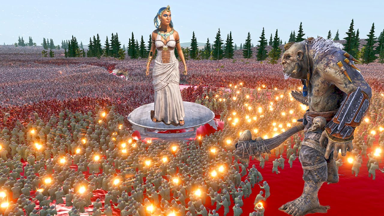 4 million Giant troll & ORC warriors against CLEOPATRA ARMY ! ultimate ...